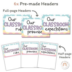 Classroom Rules Posters for Classroom Management | Daisy Gingham Pastel ...