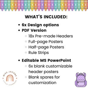 Cutesy Classroom Rules and Expectations Posters, Editable Rules for ...