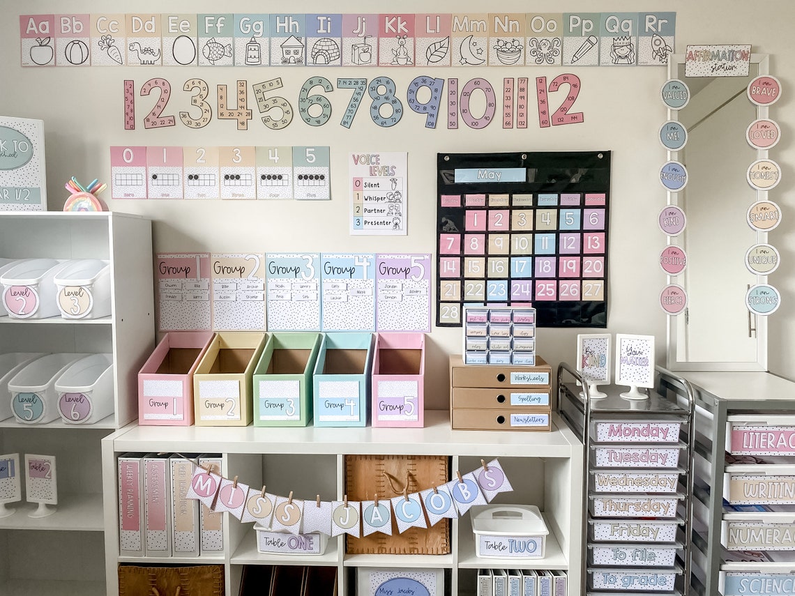 Skip Counting Multiples Large Number Display Muted Rainbow - Etsy