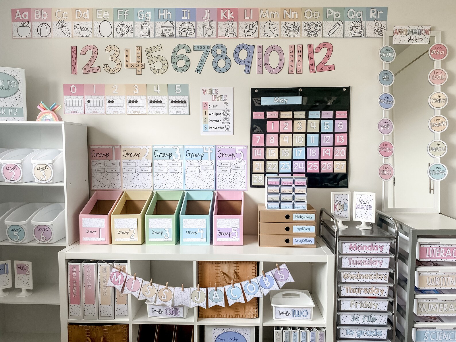 Skip Counting Multiples Large Number Display Muted Rainbow - Etsy