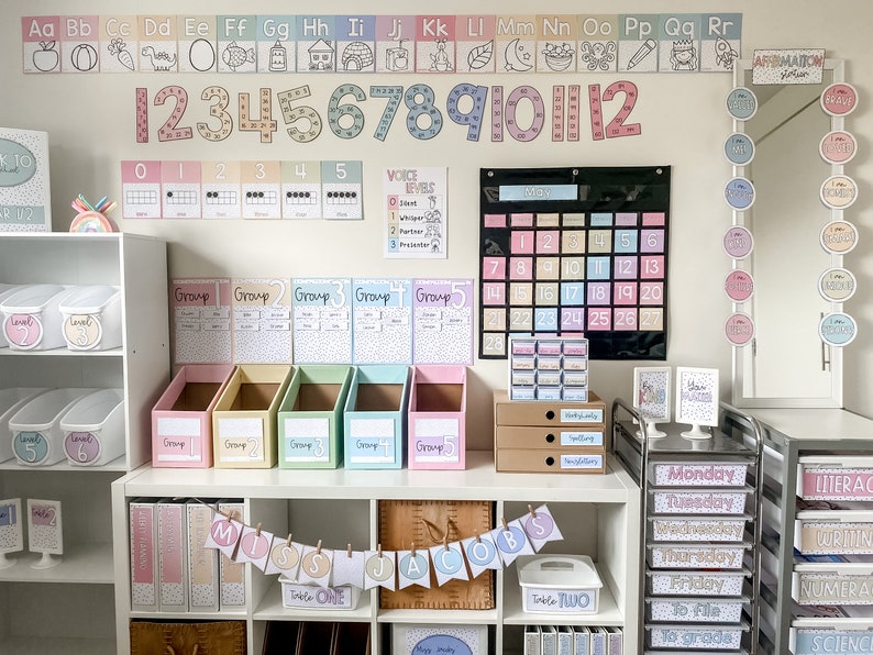 Skip Counting Multiples Large Number Display Muted Rainbow - Etsy