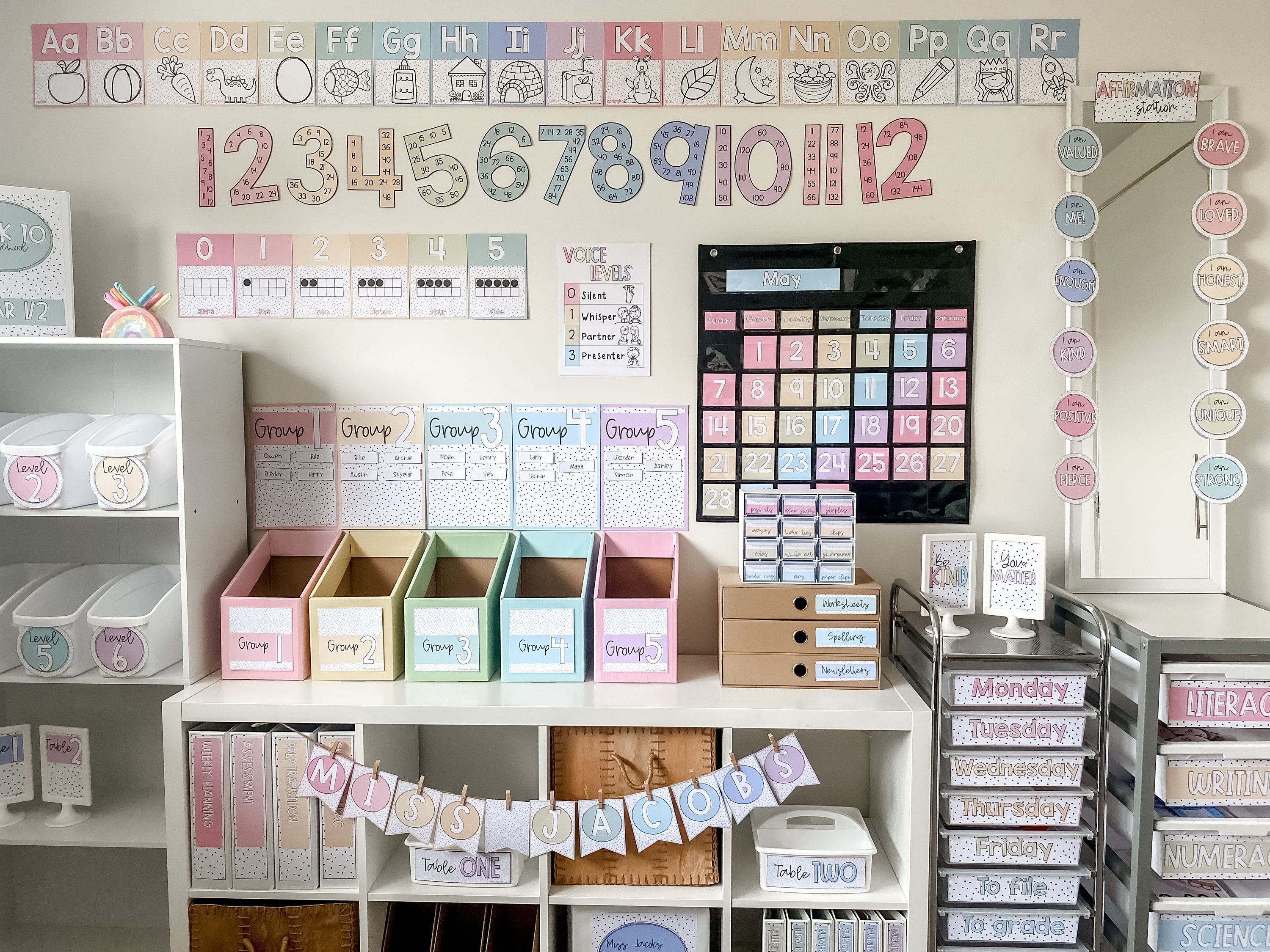 Skip Counting Multiples Large Number Display Muted Rainbow - Etsy