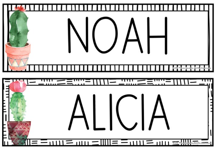 CACTUS Classroom Labels Editable Cactus Classroom Decor - Etsy