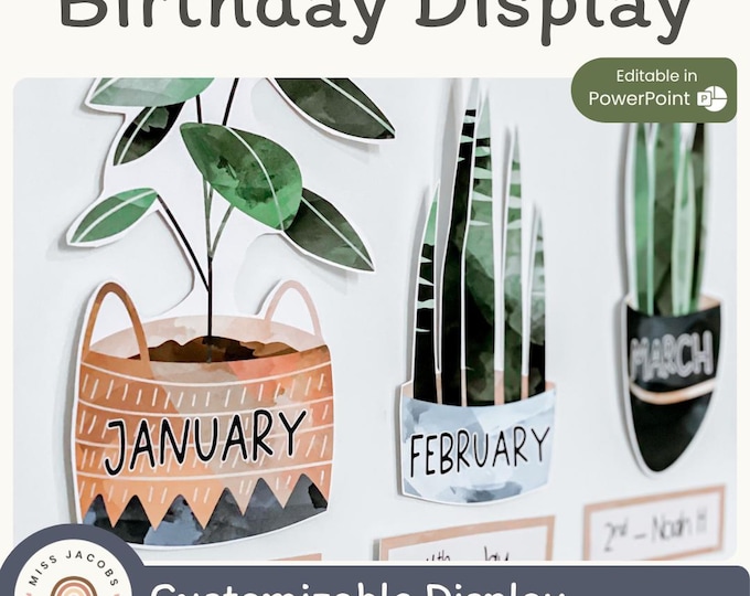 Editable Bunting & Display Banners | Modern Boho Plants Themed Decor ...