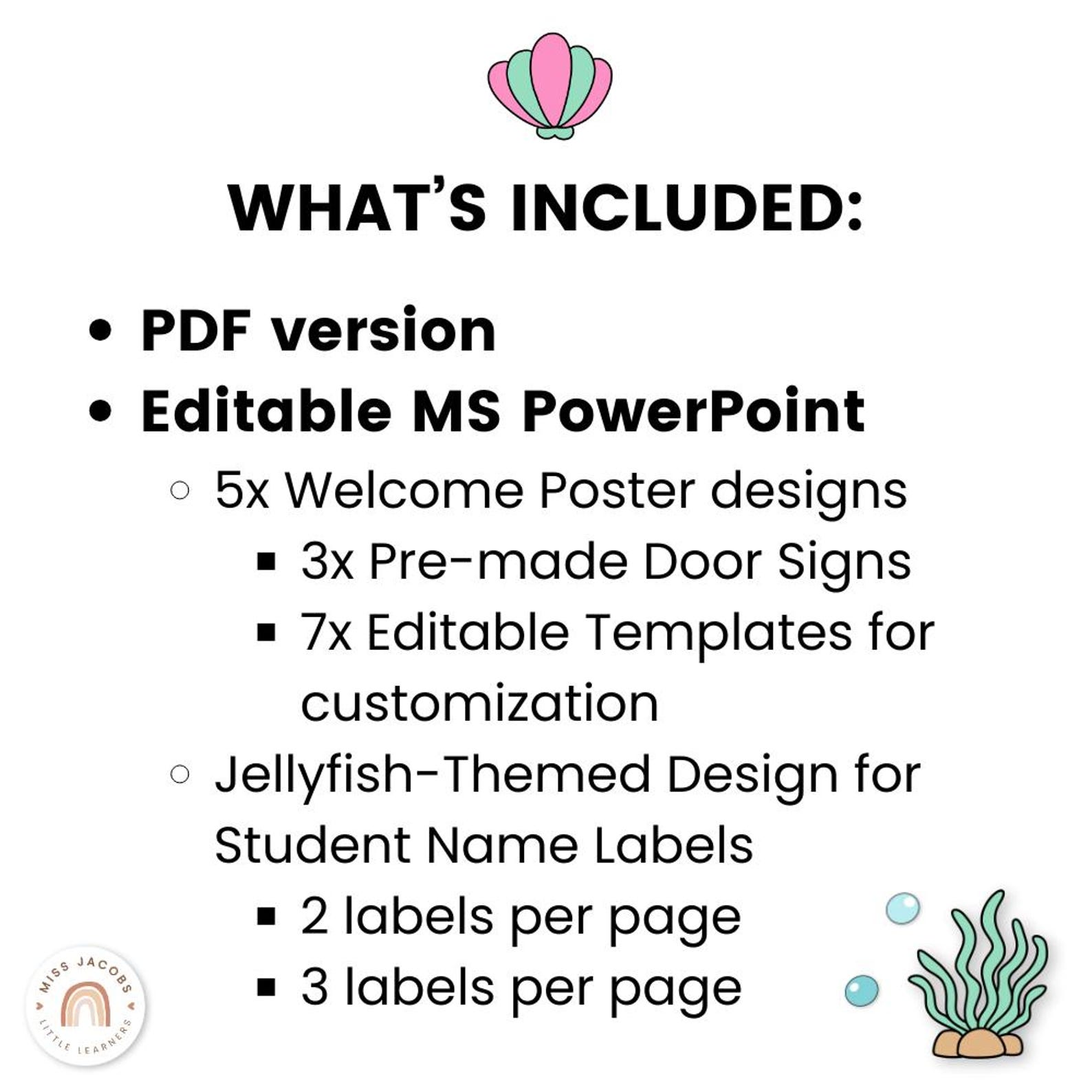 Jellyfish Door Signs & Name Labels, Editable Ocean Theme Classroom ...