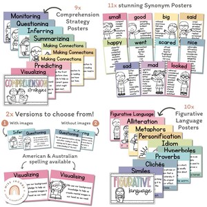 English Posters Bundle | SPOTTY PASTELS | Muted Rainbow Themed ...