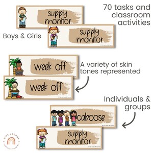 Modern Boho Plants Classroom Jobs Display | Editable Rustic Decor - Etsy