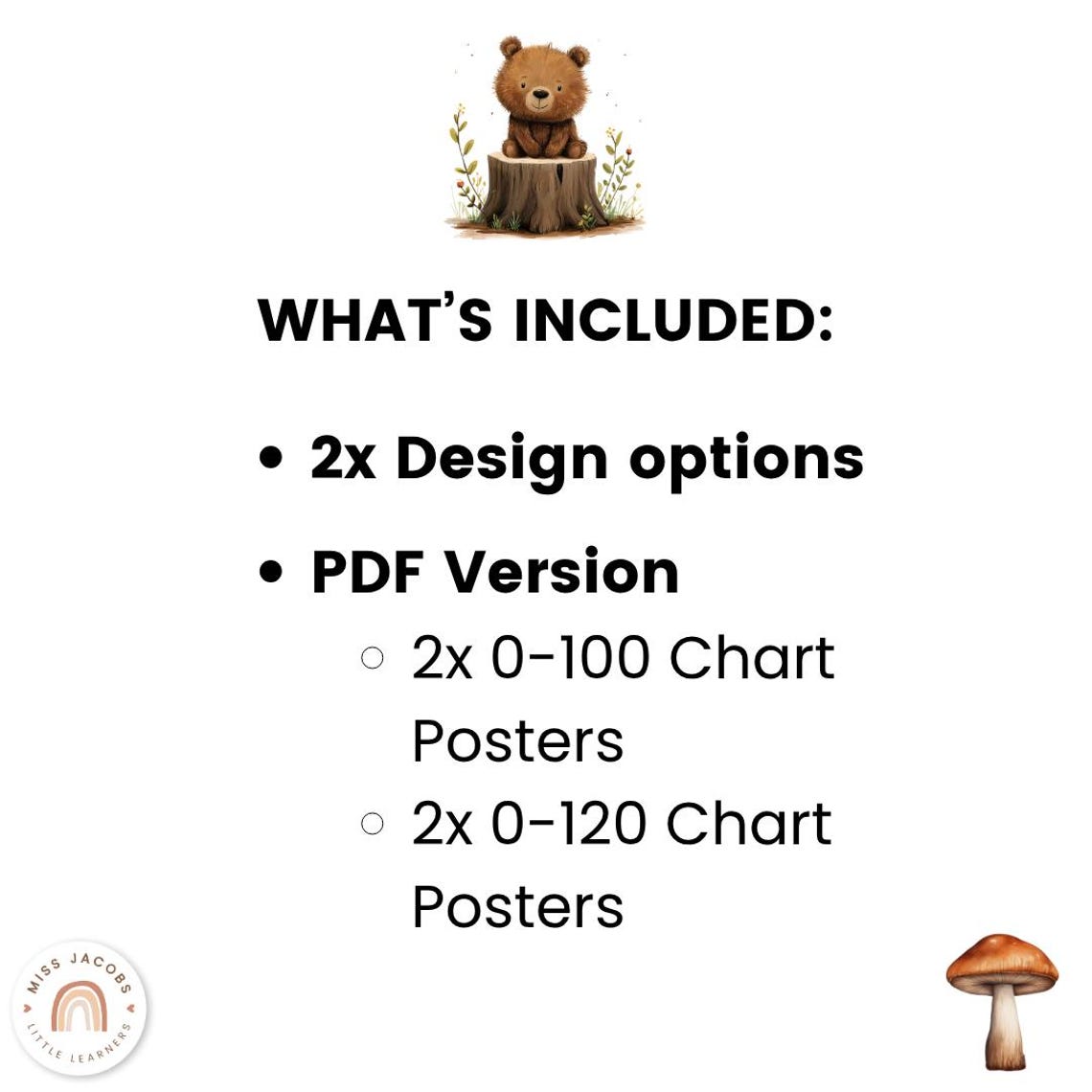 Hundreds Chart Printable, Woodland Theme 1–100 & 1–120 Neutral Math ...