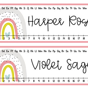 MODERN RAINBOW Student Desk Plate | Name Tags | Editable | Calm Colors ...