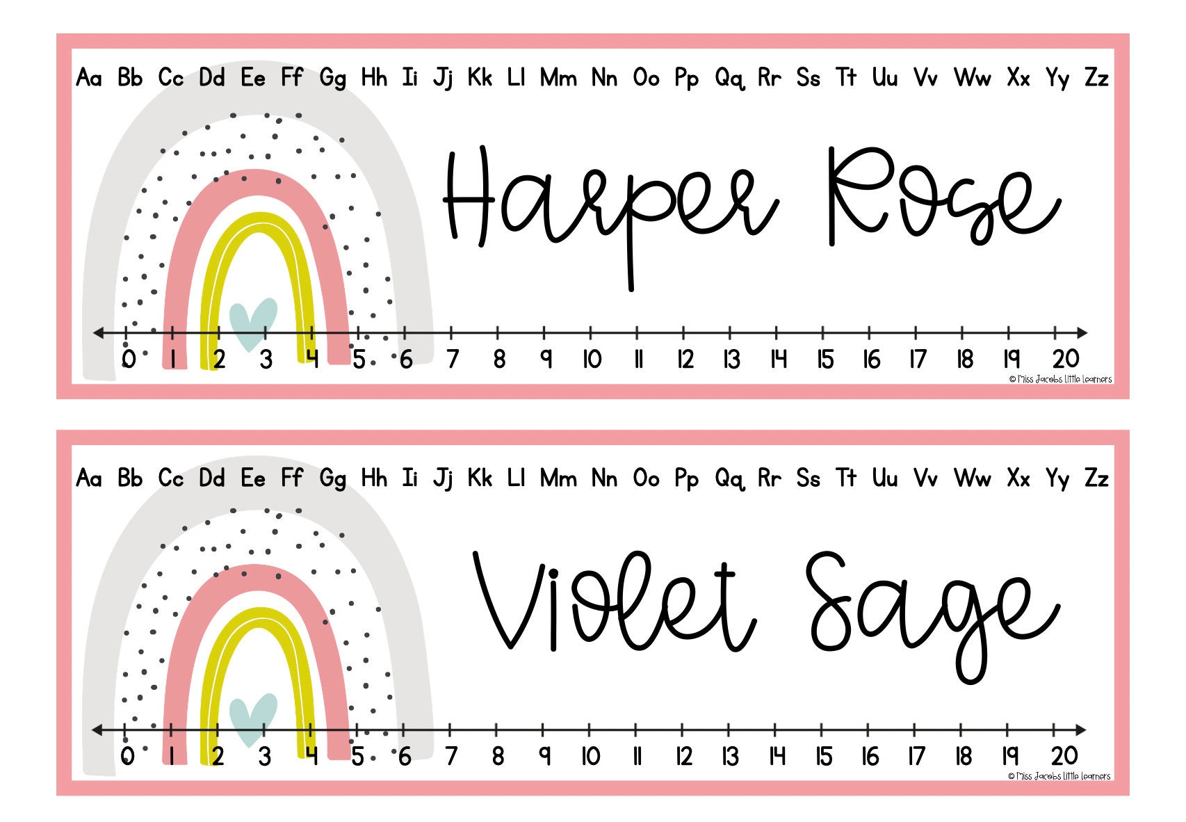 MODERN RAINBOW Student Desk Plate Name Tags Editable - Etsy UK
