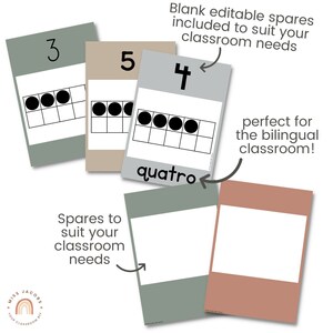 BOHO RAINBOW Number Posters | Ten Frames | Neutral Rainbow Math ...