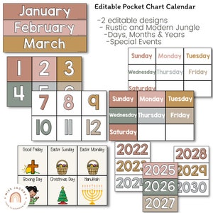 Classroom Calendar and Weather Display | SIMPLE BOHO - Etsy