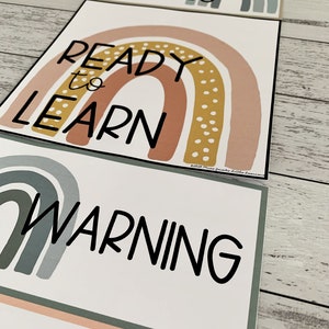 BOHO RAINBOW Behavior Clip Chart | Editable | Neutral Rainbow Classroom ...