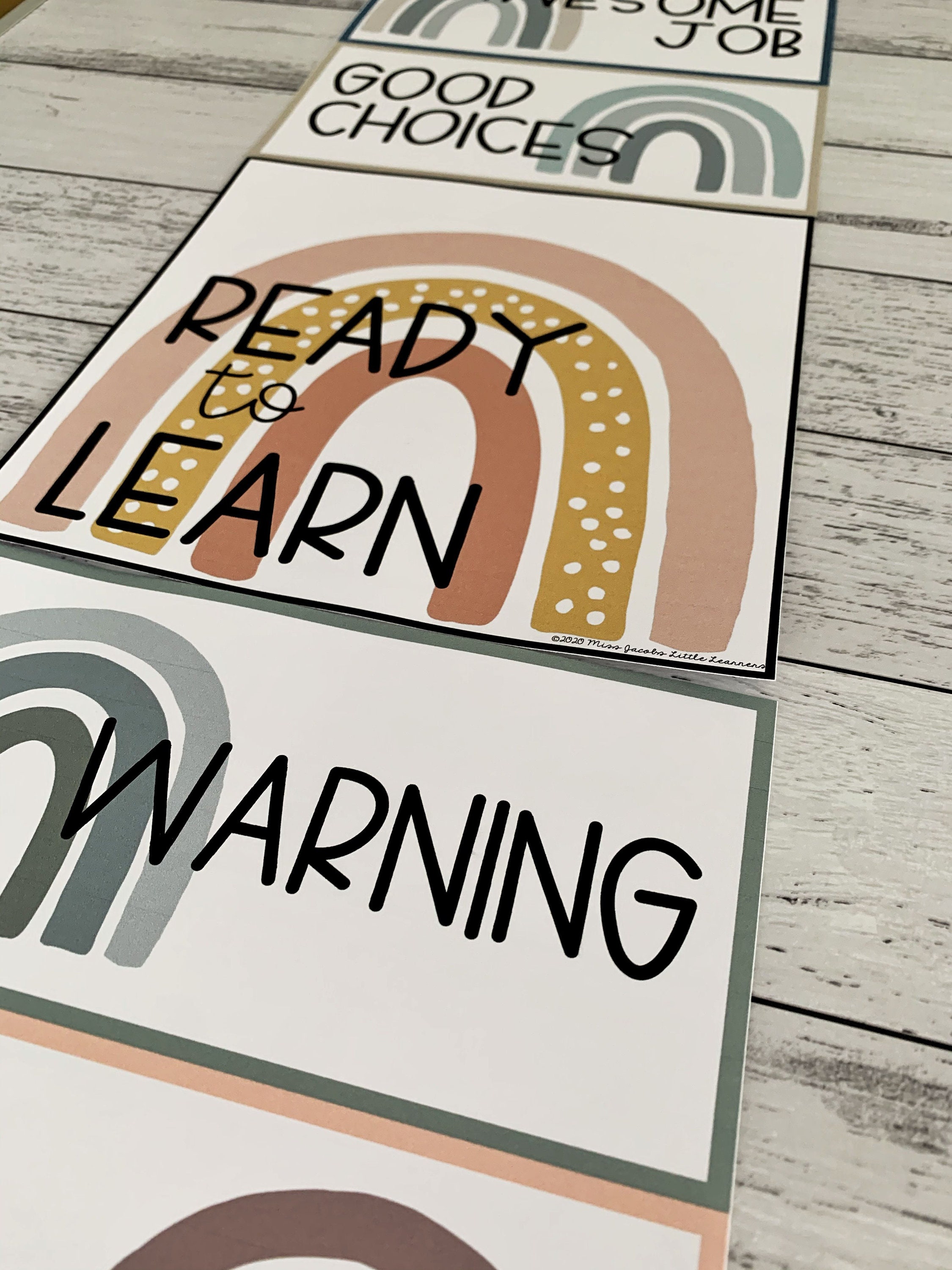 BOHO RAINBOW Behavior Clip Chart Editable Neutral Rainbow - Etsy Australia