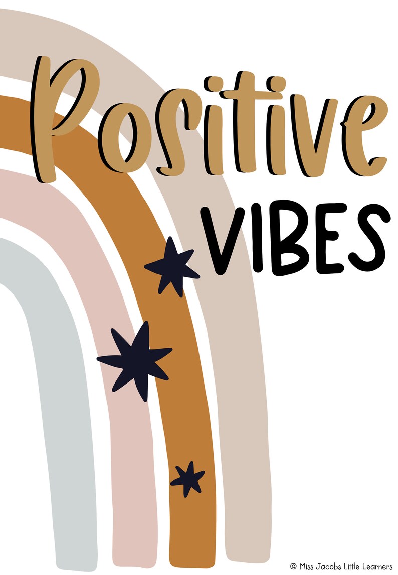 Modern BOHO RAINBOW Motivational Posters Neutral Rainbow - Etsy