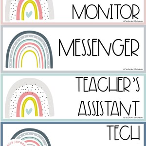 MODERN RAINBOW Classroom Jobs Display | Editable | Calm Colors ...