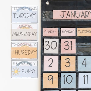 BOHO RAINBOW Classroom Calendar & Weather Display | Editable | Neutral ...