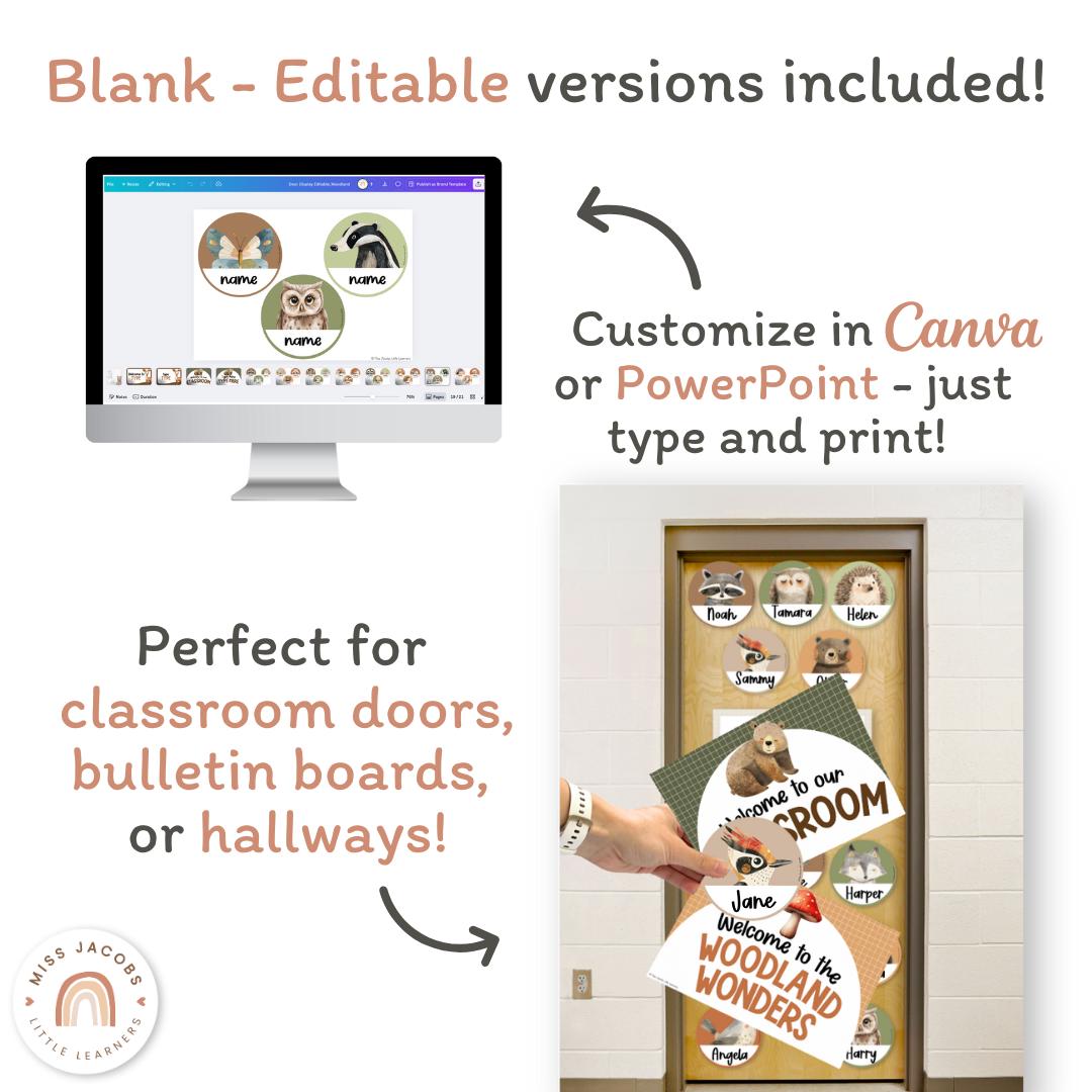 Woodland Door Display Animals Classroom Decor, Back to School Door Sign ...