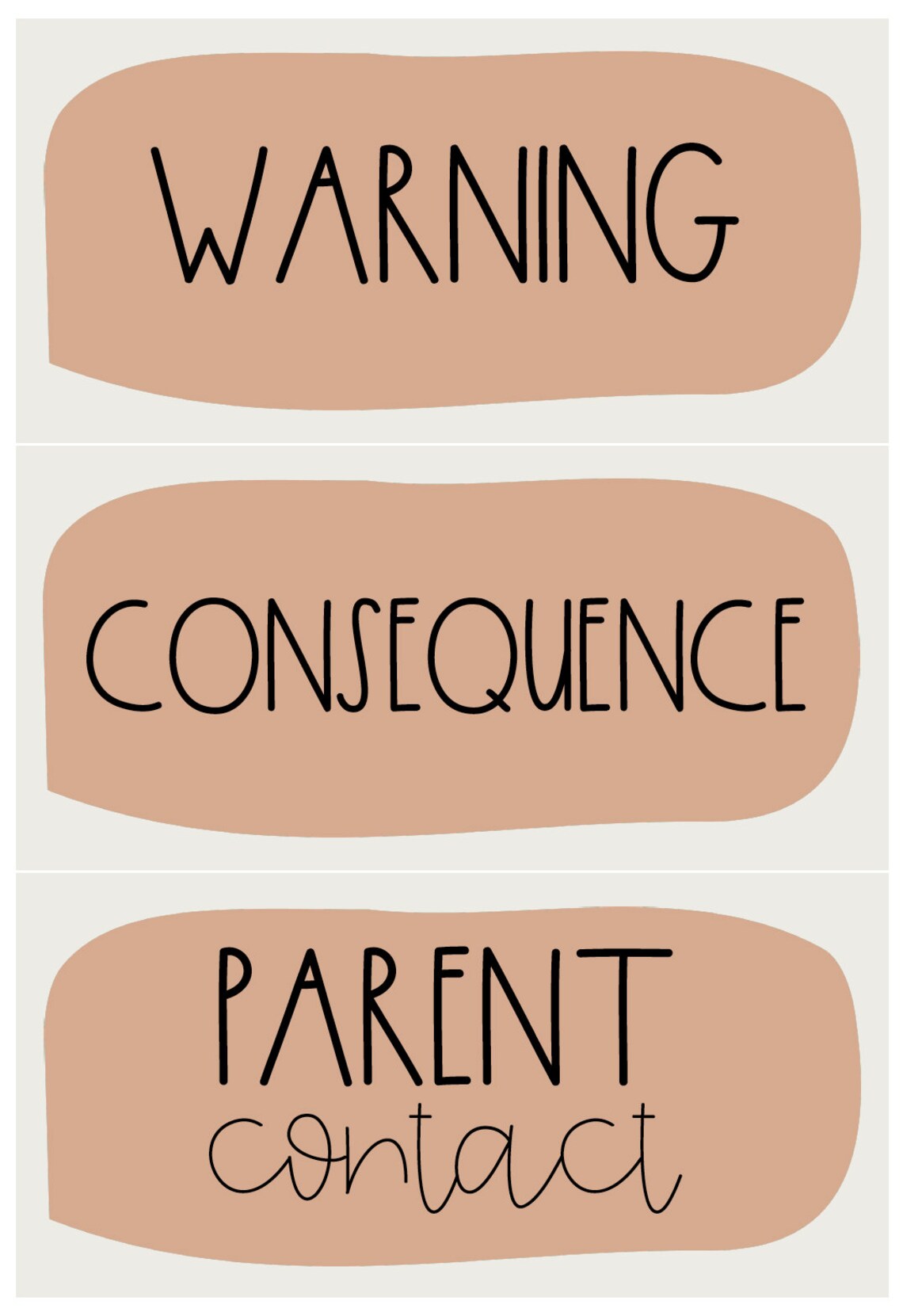 BOHO VIBES Behavior Chart Editable Desert Neutral | Etsy