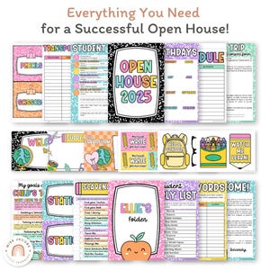 Cutesy Open House Forms Bundle, Editable Meet the Teacher Night Parent ...
