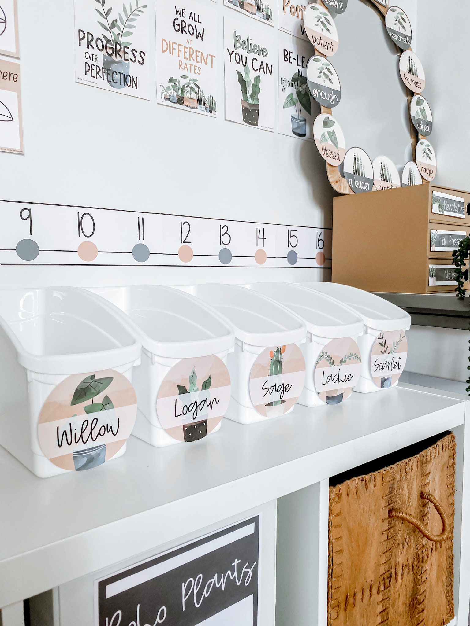 Modern Boho Plants Classroom Supply and Student Name Labels - Etsy