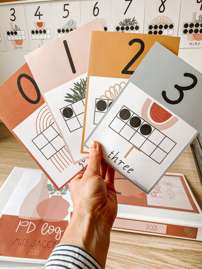 BOHO VIBES Number Posters Ten Frames Desert Neutral | Etsy