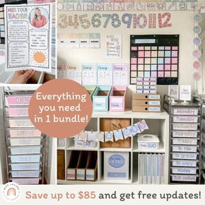 SPOTTY PASTELS Classroom Decor Bundle | Muted Rainbow Decor | Editable ...