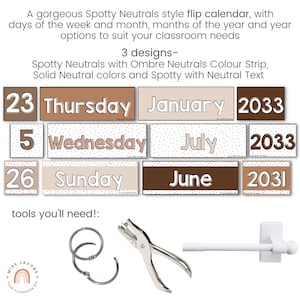 Flip Calendar | Spotty Neutrals Ombre Classroom Themed Decor | Editable ...