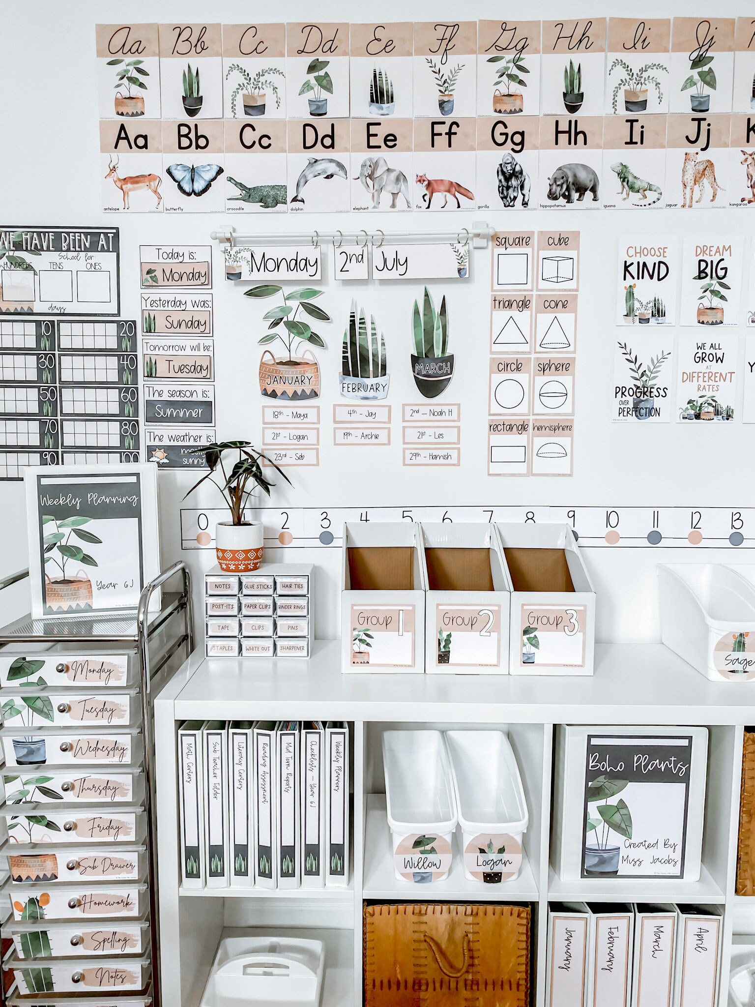 Boho Plants Classroom Decor Bundle Rustic Modern Boho Decor - Etsy ...