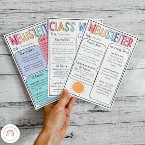 Classroom Newsletter Templates | Editable | Simple Brights Classroom ...