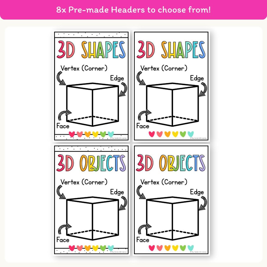 3D Objects / 3D Shapes Posters | RAINBOW BRIGHTS Classroom Decor - Etsy