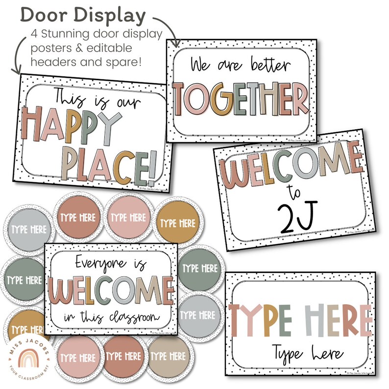 SPOTTY BOHO Classroom Decor Bundle Boho Classroom - Etsy