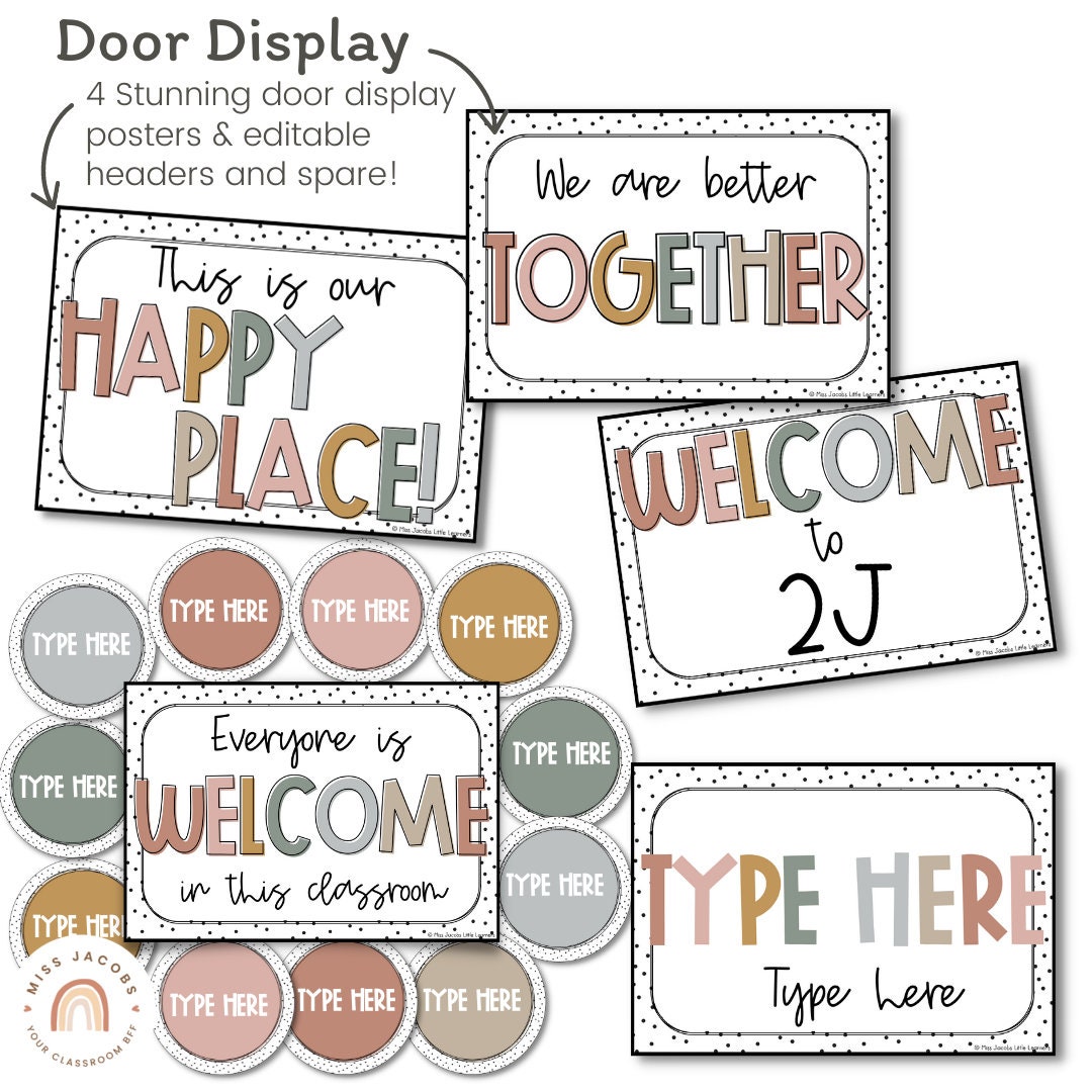 SPOTTY BOHO Classroom Decor Bundle Boho Classroom - Etsy UK