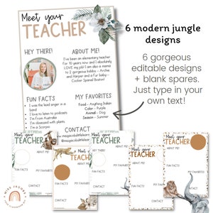 Meet the Teacher | MODERN JUNGLE | Editable Classroom Decor - Etsy
