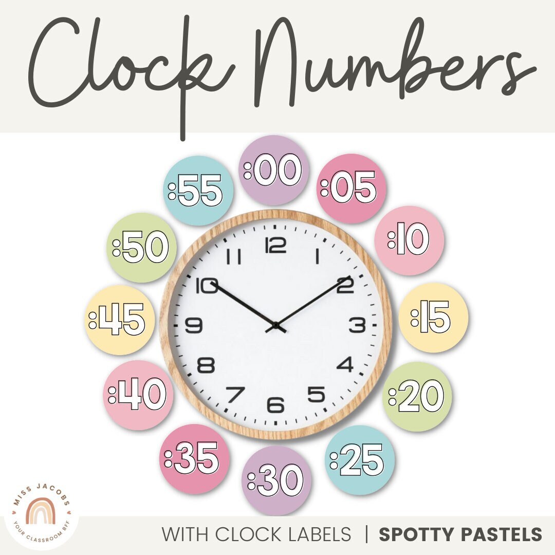 Clock Numbers | SPOTTY PASTELS - Etsy