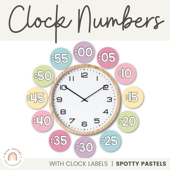 Clock Numbers SPOTTY PASTELS - Etsy