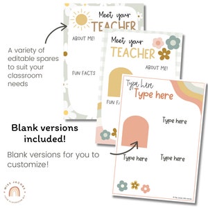 Meet the Teacher Templates Daisy Gingham Neutrals Classroom Decor - Etsy