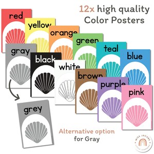 Color Posters | Modern Ocean Classroom Decor | Editable - Etsy