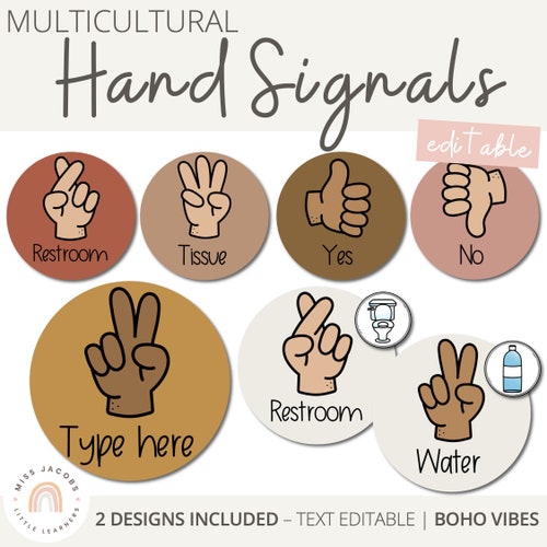 Classroom Hand Signals Posters Printable Classroom Decor - Etsy
