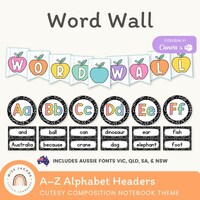 Alphabet Word Wall | SPOTTY PASTELS Classroom Decor | Editable - Etsy ...