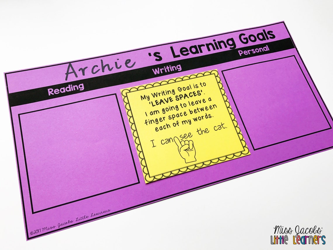 Student Goals Mat | Editable - Etsy