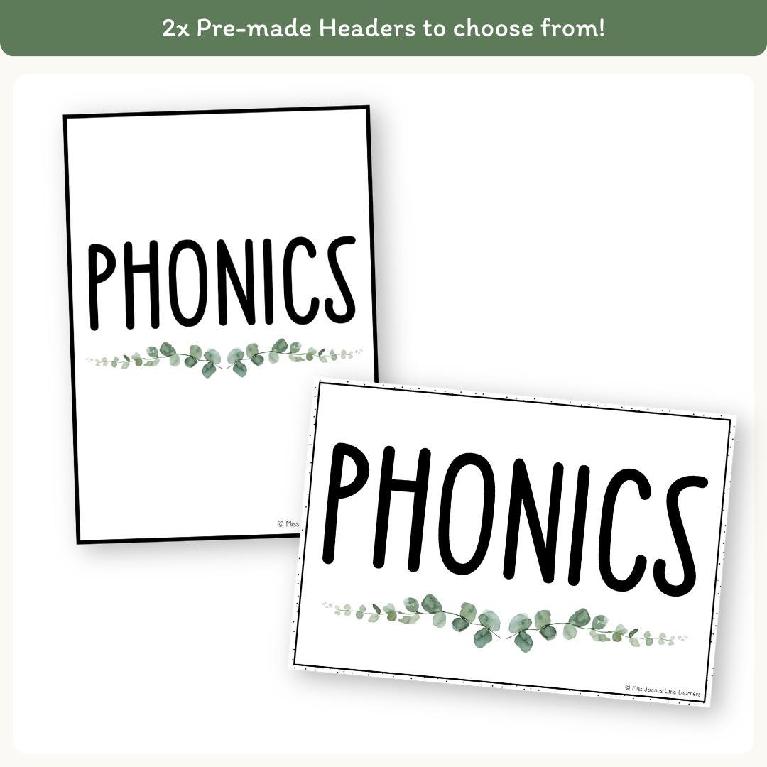 80+ Phonics Posters, Printables for Sound Wall, Botanical Farmhouse ...