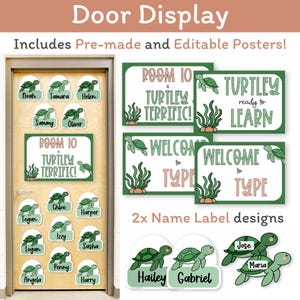 Sea Turtle Classroom Essentials Decor Bundle, Editable Teacher Must ...