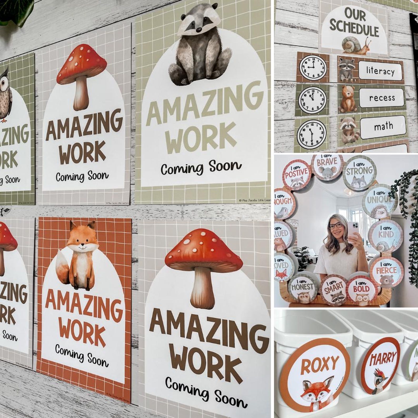 Woodland Classroom Decor Bundle, Cozy Nature Forest Friends Animals ...