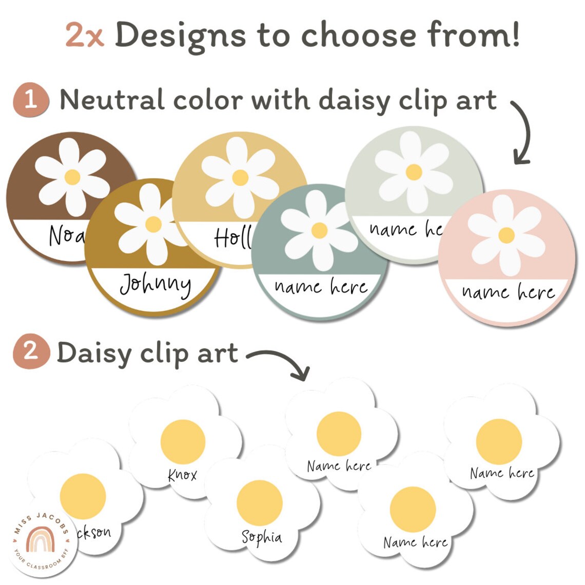 Daisy Door Display or Bulletin Board | Daisy Gingham Classroom Decor - Etsy