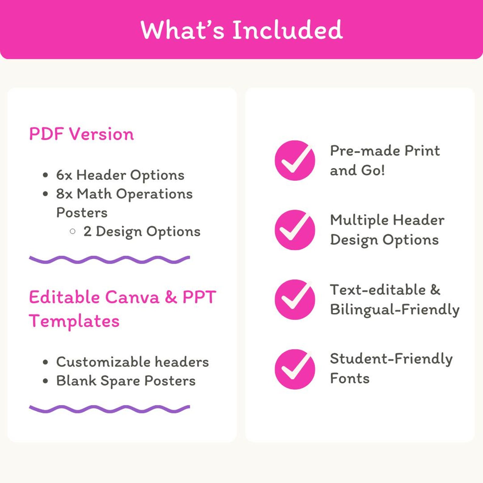 Math Operations Posters | RAINBOW BRIGHTS Classroom Decor - Etsy