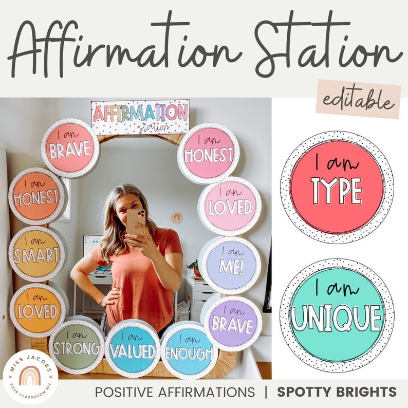 Affirmation Station SPOTTY BRIGHTS EDITABLE - Etsy