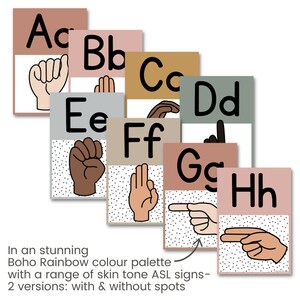 ASL (american Sign Language) Alphabet Posters | BOHO RAINBOW | Neutral ...