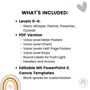 Boho Rainbow Voice Noise Level Display | EDITABLE Classroom Teacher ...