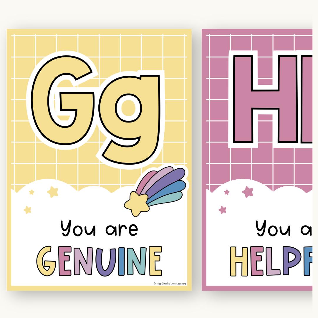 Dreamy Space Affirmation Alphabet Posters: ABC Positive Affirmation ...